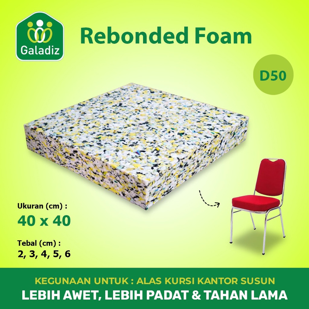Jual BUSA REBONDED / REBONDED FOAM /ALAS DUDUK KURSI KANTOR 40x40 ...