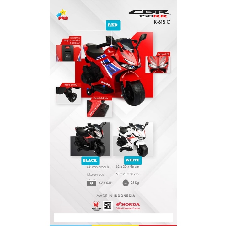 Jual SEPEDA MOTOR ACCU PMB HONDA CBR 150 RR K 615 C | Shopee Indonesia