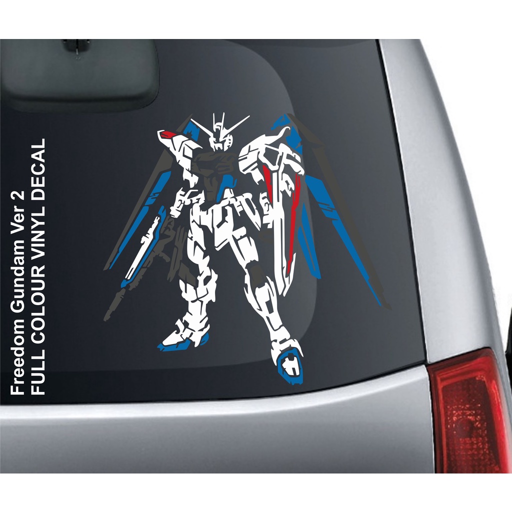 Jual Sticker Cutting Gundam Freedom Siluet Ver 2 Mobil Motor | Shopee ...