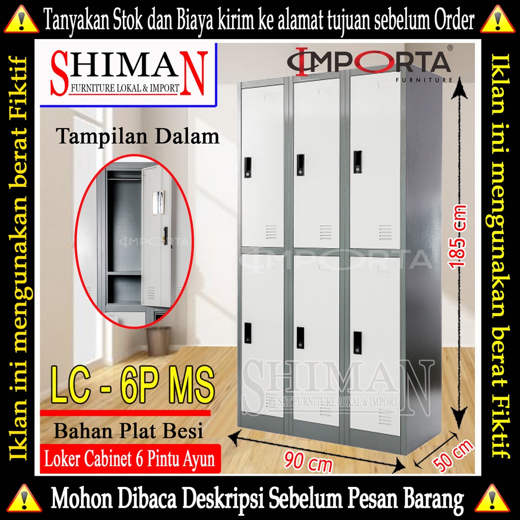 Jual Lemari Loker Besi 6 Pintu Deret LC 6P MS IMPORTA | Loker Karyawan Besi | Shopee Indonesia