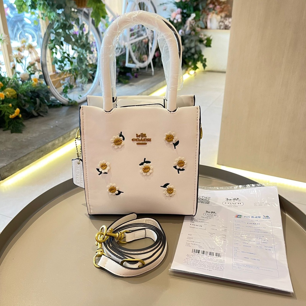 Jual COACH MINI CALLY TOP HANDLE WITH DAISY EMBROIDERY FREE PAPERBAG ...