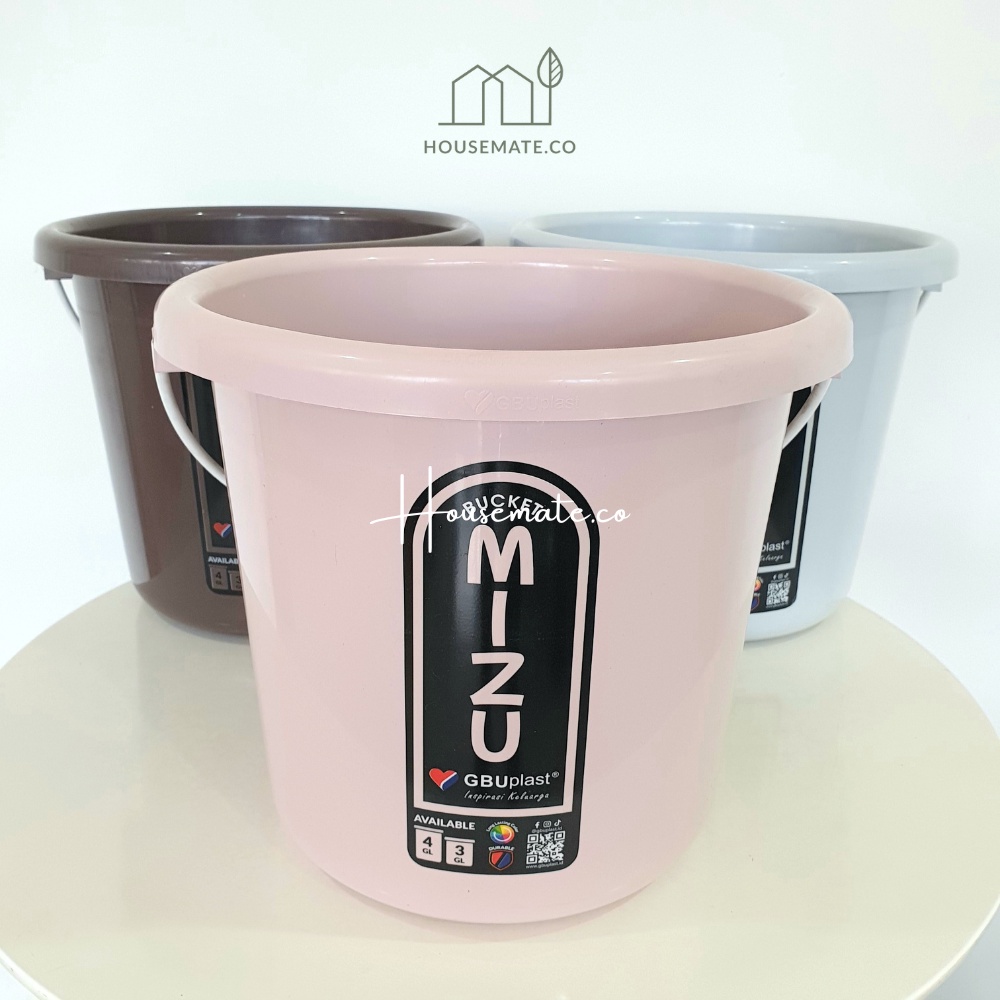 Jual GBUPlast Ember Plastik 3 Galon / 12 Liter MIZU Basic Mono | Shopee ...