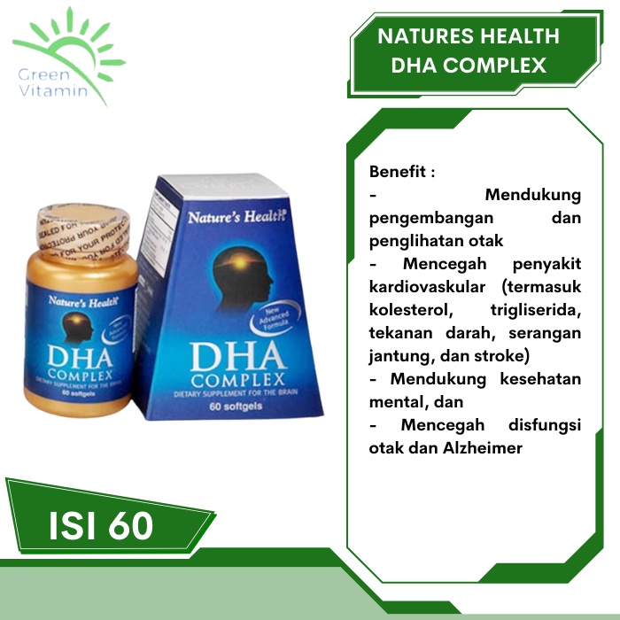 Jual Nature's Health DHA Complex 60 kap Vitamin Suplemen Otak Multivitamin | Shopee Indonesia