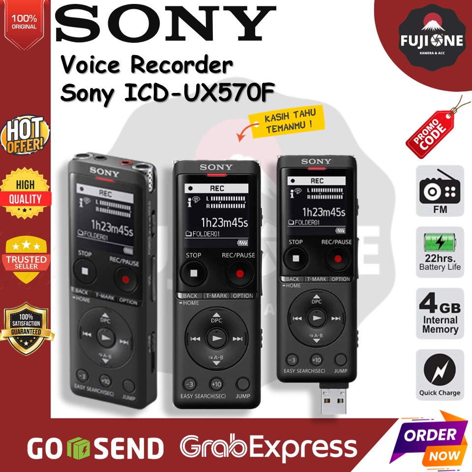 Jual Sony ICD-UX570F ICD-UX570 Digital Voice Recorder/Alat Rekam Sony ICD-UX570F | Shopee Indonesia