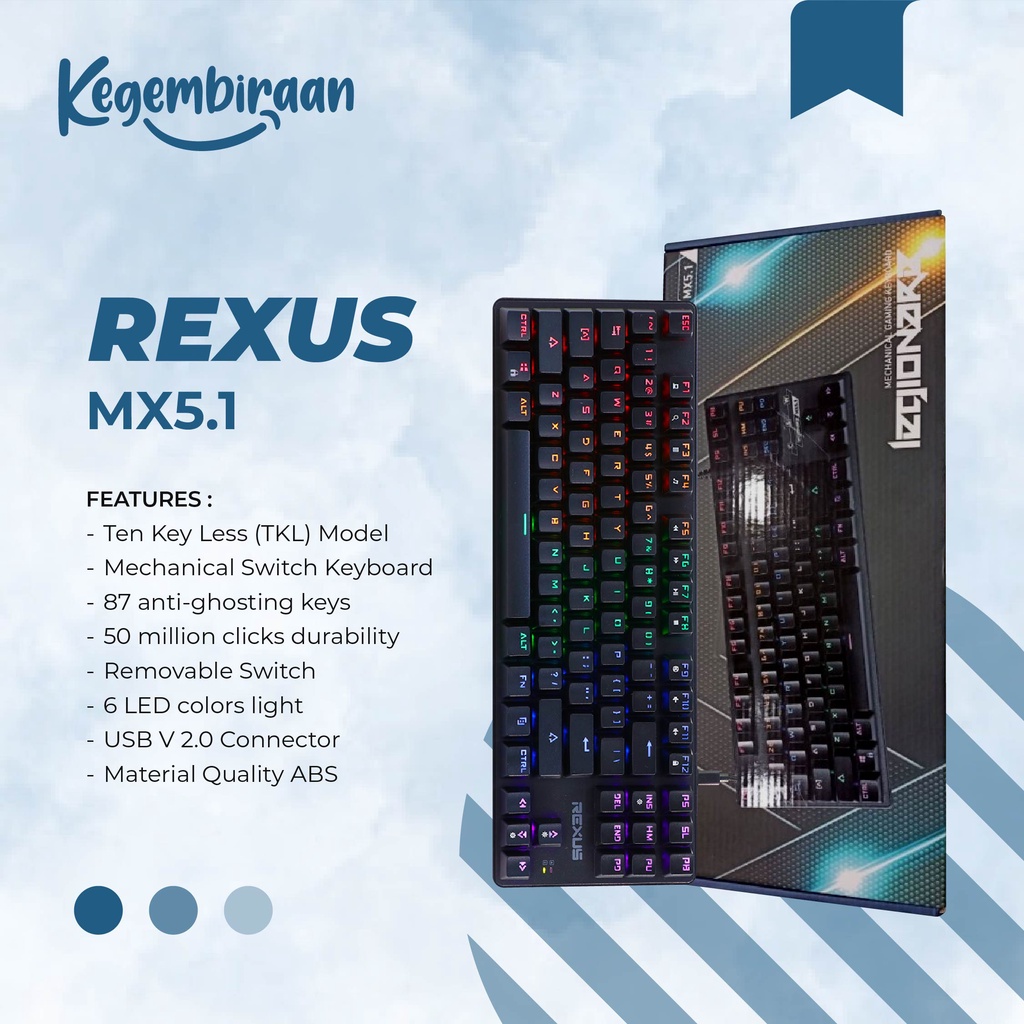 Jual Keyboard Gaming Rexus Legionare MX 5.1 Mechanical TKL - RED SWITCH ...