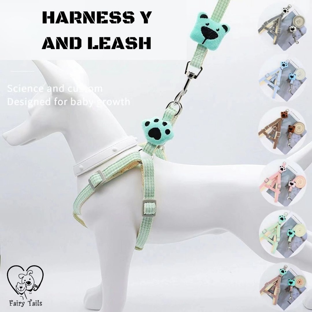 Jual Pet Harness and Leash Tali Tuntun Dengan Strap Dada Y Model Paw ...