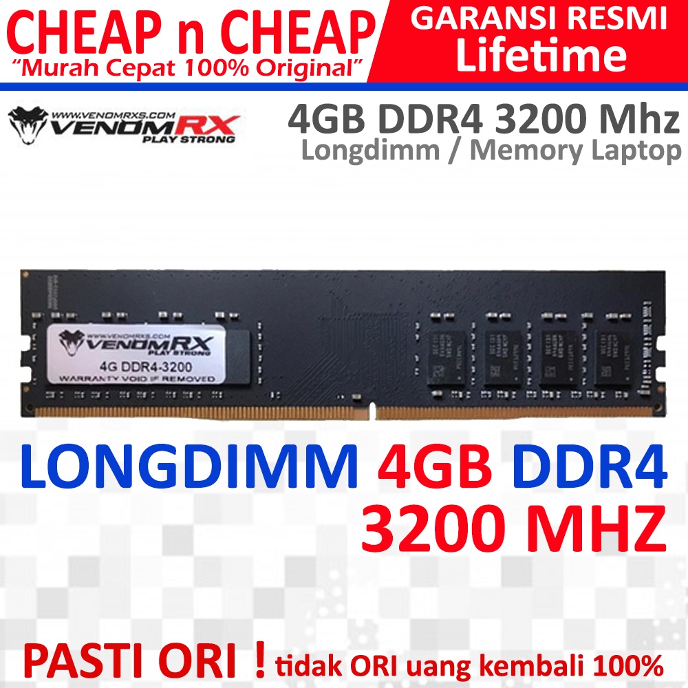 Jual VenomRX DDR4 4GB 2666 Mhz RAM PC - Memory Longdimm Komputer Venom ...