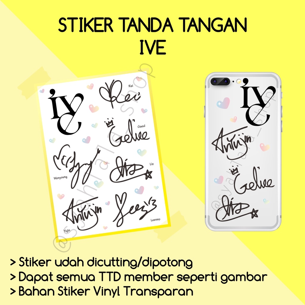 Jual STIKER TANDA TANGAN IVE | Shopee Indonesia