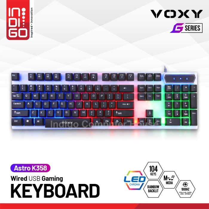 Jual VOXY KEYBOARD GAMING ASTRO K358 LED RGB | KEYBOARD GAMING RGB | KEYBOARD USB VOXY K358 ...