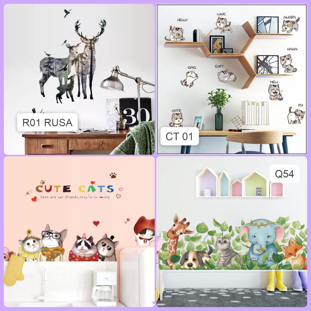 Jual LUCKY CAT - STIKER DINDING ANIMAL | WALLSTICKER | WALLPAPER STIKER DINDING | DEKORASI KAMAR ...