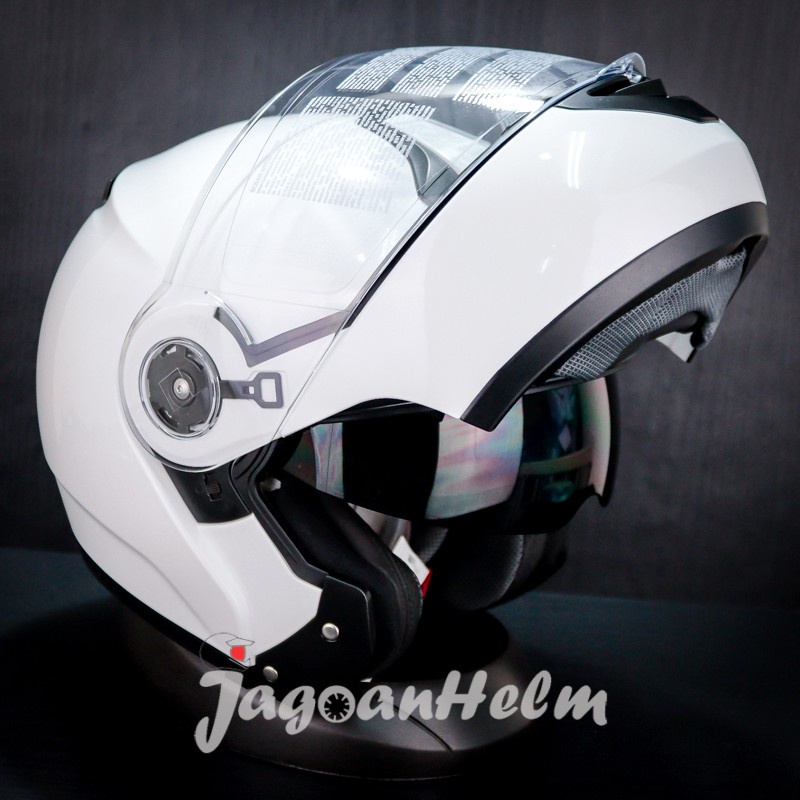 Jual ZEUS HELM ZS3050 | SOLID WHITE GLOSSY | ZS-3050 MODULAR | Shopee Indonesia