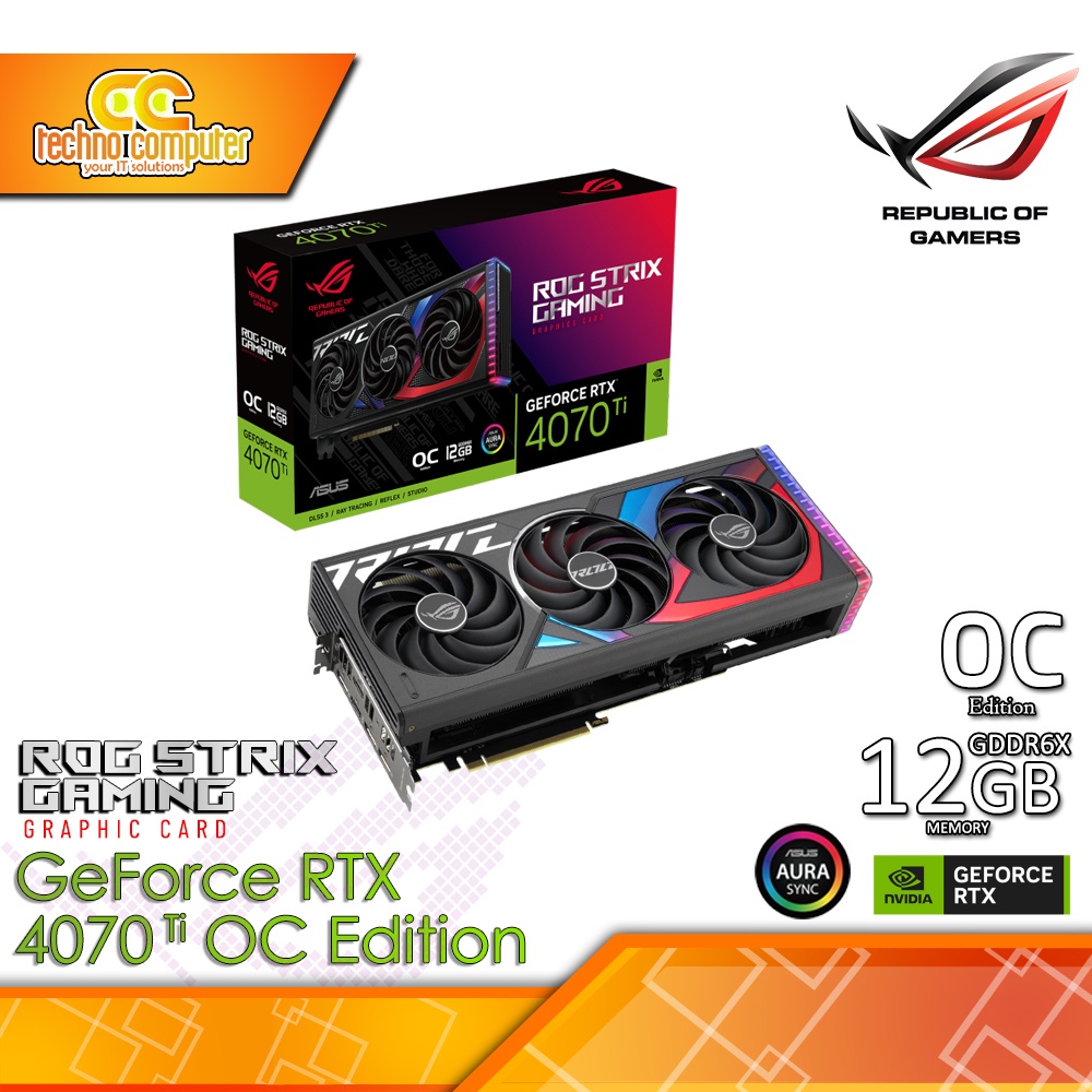 Jual VGA ASUS ROG STRIX GeForce RTX 4070 Ti OC Edition 12GB GDDR6X | Shopee Indonesia