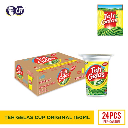 Jual Teh Gelas Gula Batu Original Green Tea 160ml 1 Dus Isi 24 Cup All ...