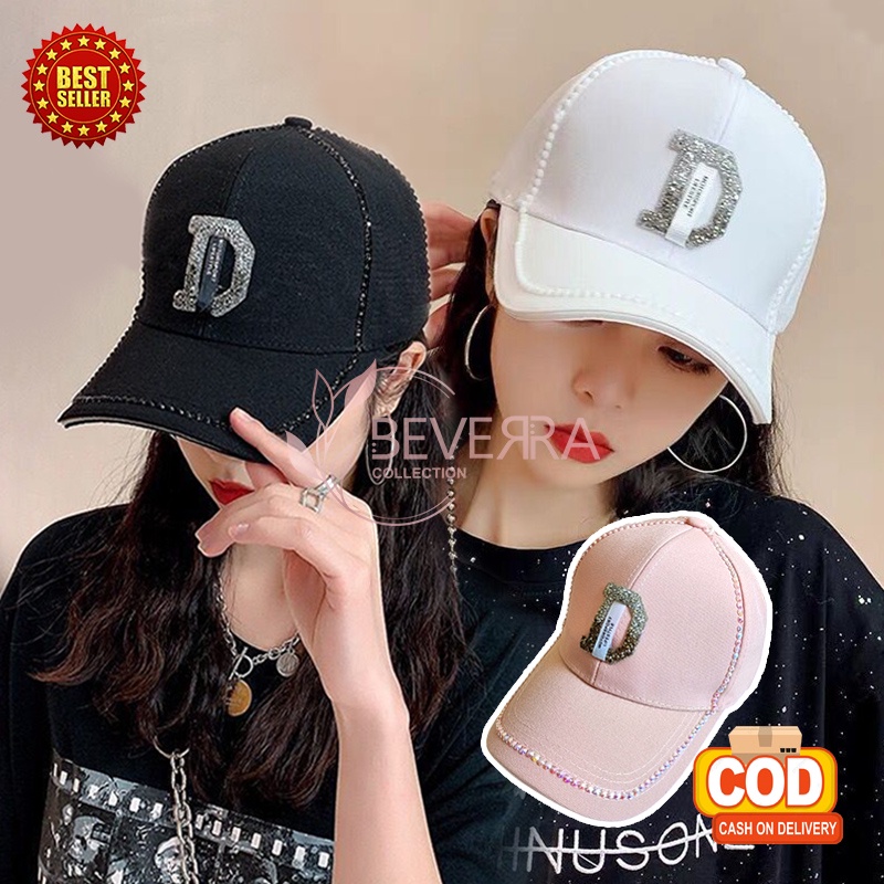 Jual Topi Baseball Pria Wanita Distro Polos Huruf D Manik Casual Cap ...