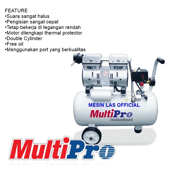 Jual Kompresor 1 HP MultiPro OLC-100/24 OW Kompresor Oiless Multipro ...