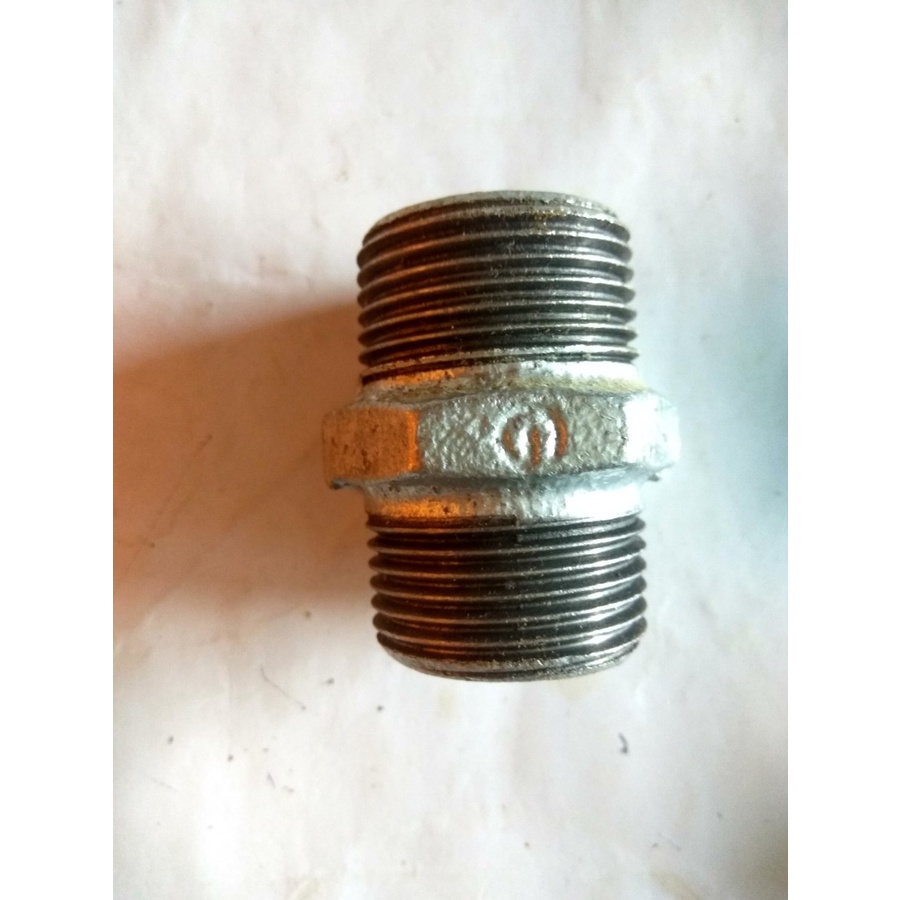 Jual Double Nepple Besi 1/2" , 3/4" , 1" inch | Shopee Indonesia