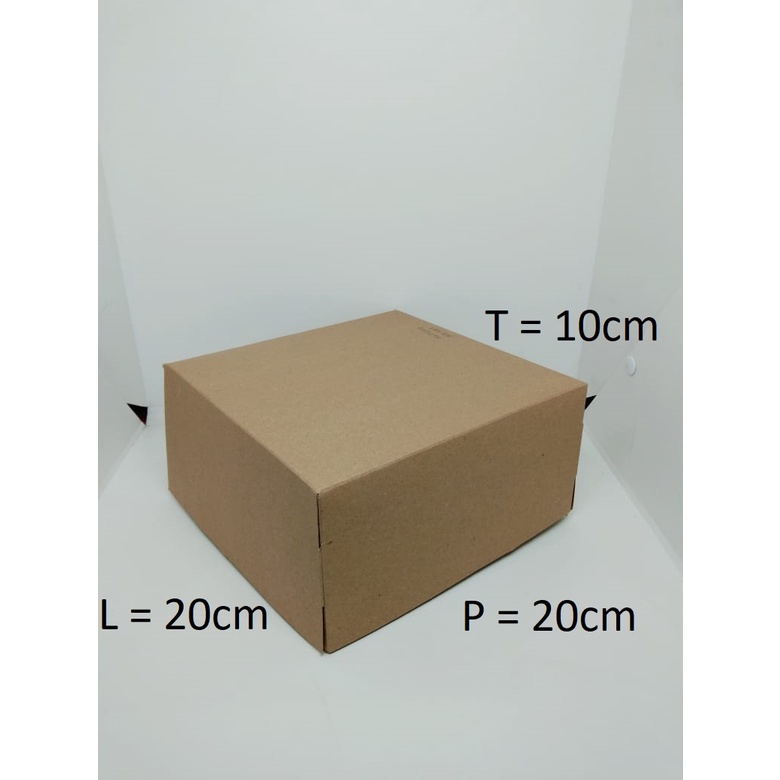 Jual CAKE BOX KRAFT 20X20X10 CM 10pcs LAMINASI 325 GSM | Shopee Indonesia