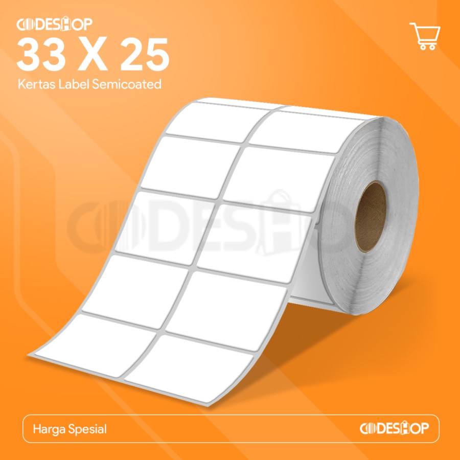 Jual Kertas Sticker Label Barcode 33 x 25 2 Line 33x25 Isi 4000pcs ...