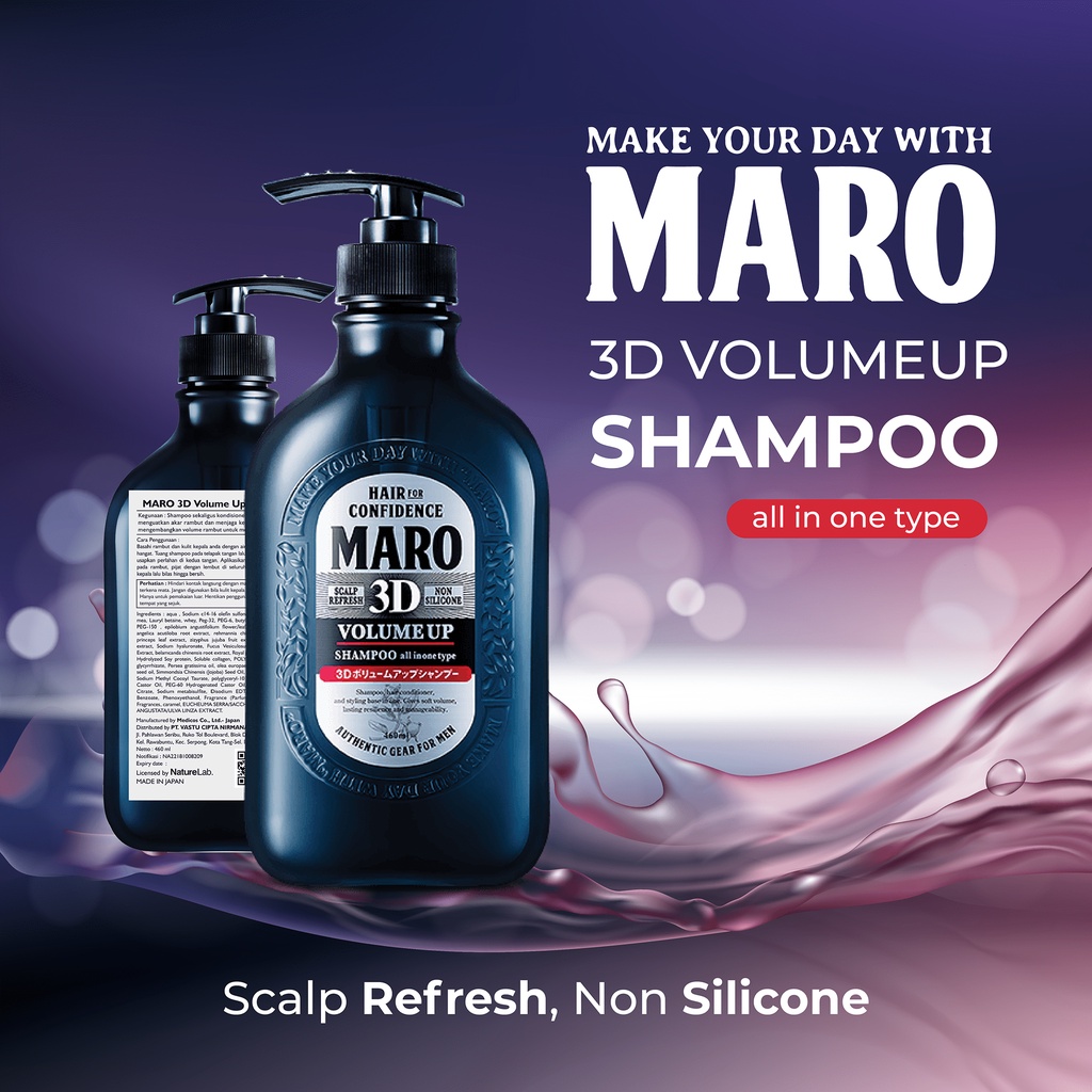 Jual MARO 3D Volume Up Shampoo EX - Perawatan Rambut Pria / Shampo 3 in 1 Anti Ketombe | Shopee ...