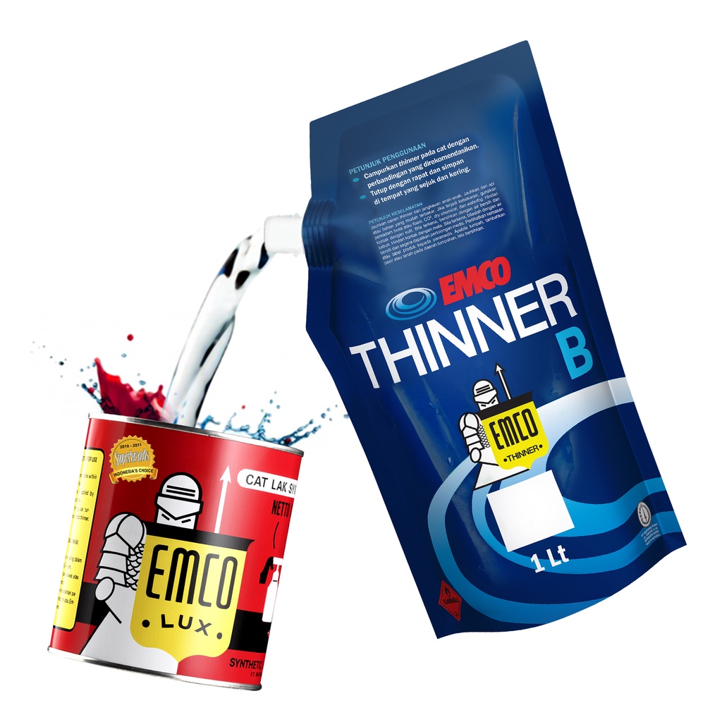 Jual EMCO Thinner B 0,5lt 500ml untuk Cat Kayu Besi Thiner Tinner Tiner Pengencer Cat Kemasan ...