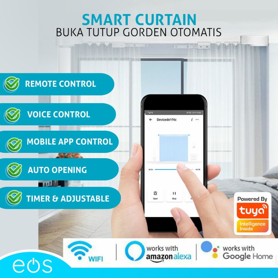 Jual Smart Electric Curtain Tirai jendela otomatis Tuya Google Home ... Jual Smart Electric Curtain Tirai jendela otomatis Tuya Google Home ...