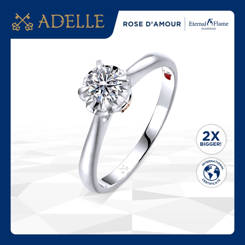 Jual Adelle Jewellery - Petalia Rose D' Amour Diamond Ring - Cincin Emas Berlian | Shopee Indonesia