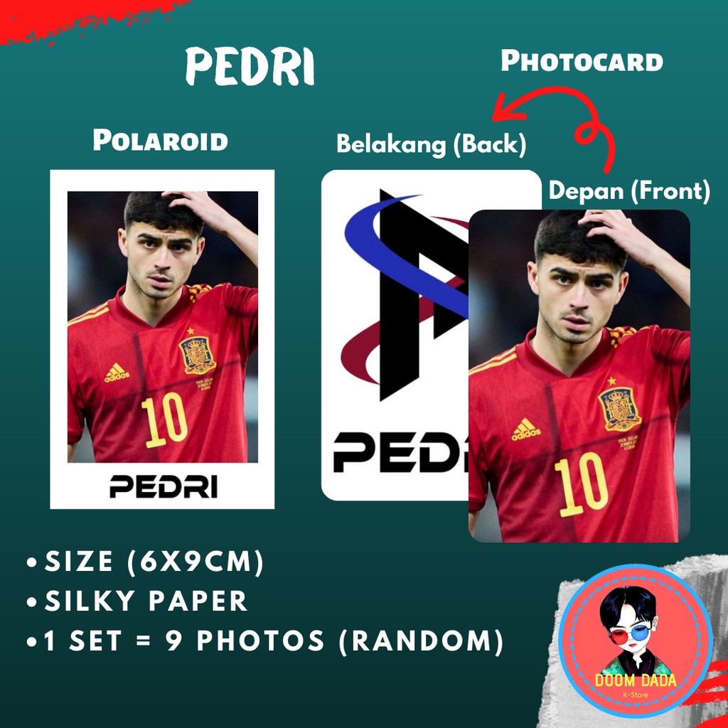 Jual (ISI 9 PCS) POLAROID PHOTOCARD KARTU BOLA HAKIM ZIYECH PEDRI ...