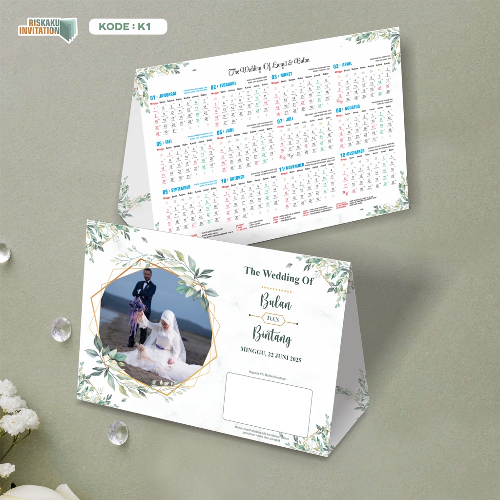 Jual Undangan Pernikahan Kalender 2023 Custom Rustic Elegan Murah ...