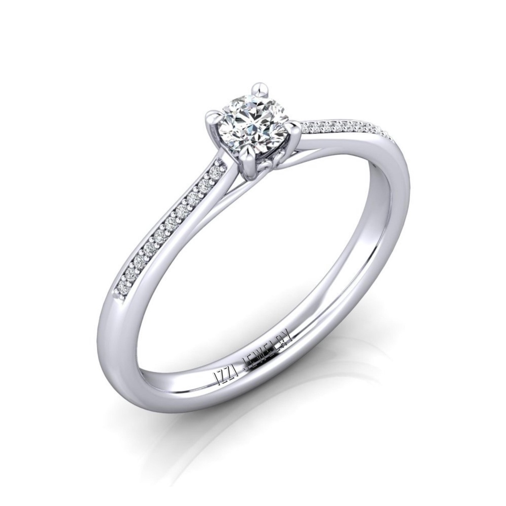 Jual Izzi Jewelry - Cincin Tunangan Perak Solitaire Wanita Nikah Bahan ...