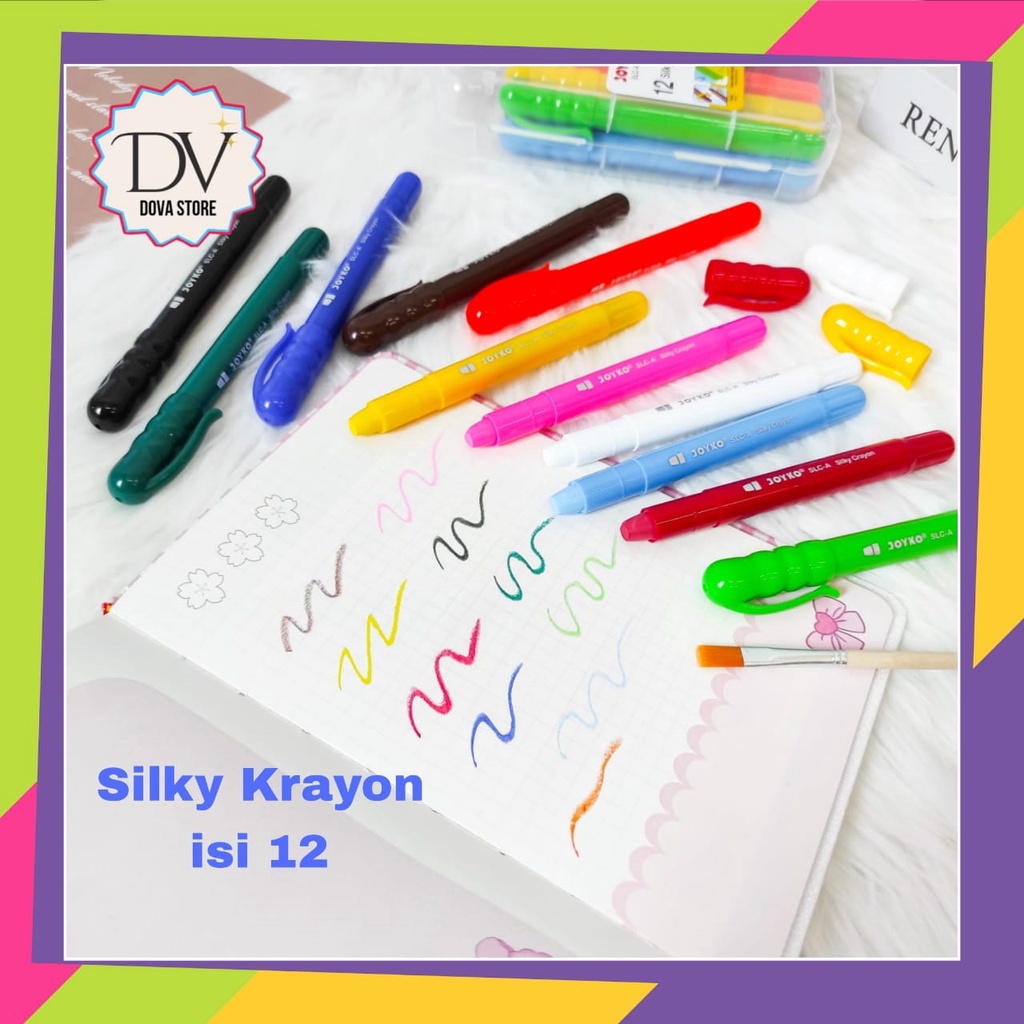 Jual CRAYON SILKY CRAYON JOYKO ISI12 WARNA SLC-A 12 ALAT TULIS MEWARNAI ...