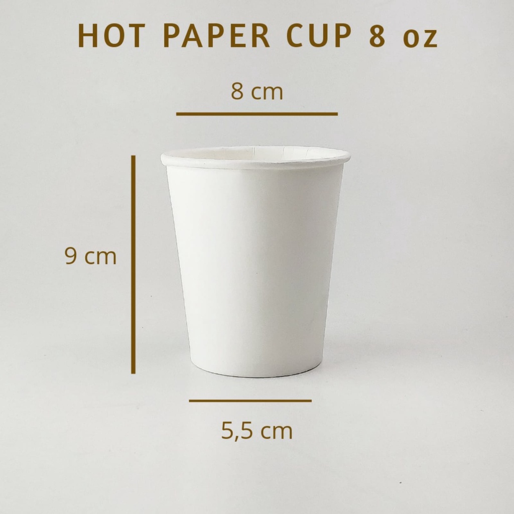 Jual Gelas Kertas Paper Cup 8 Oz POLOS PUTIH Isi 50 Pcs | Shopee Indonesia