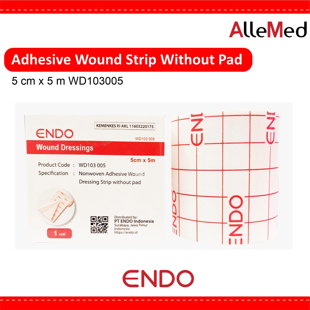 Jual ENDO Wound Dressing Adhesive Wound Strip Without Pad 5 cm x 5 m ...