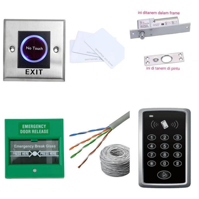 Jual paket door access akses RFID pintu kunci otomatis pintu kaca ...