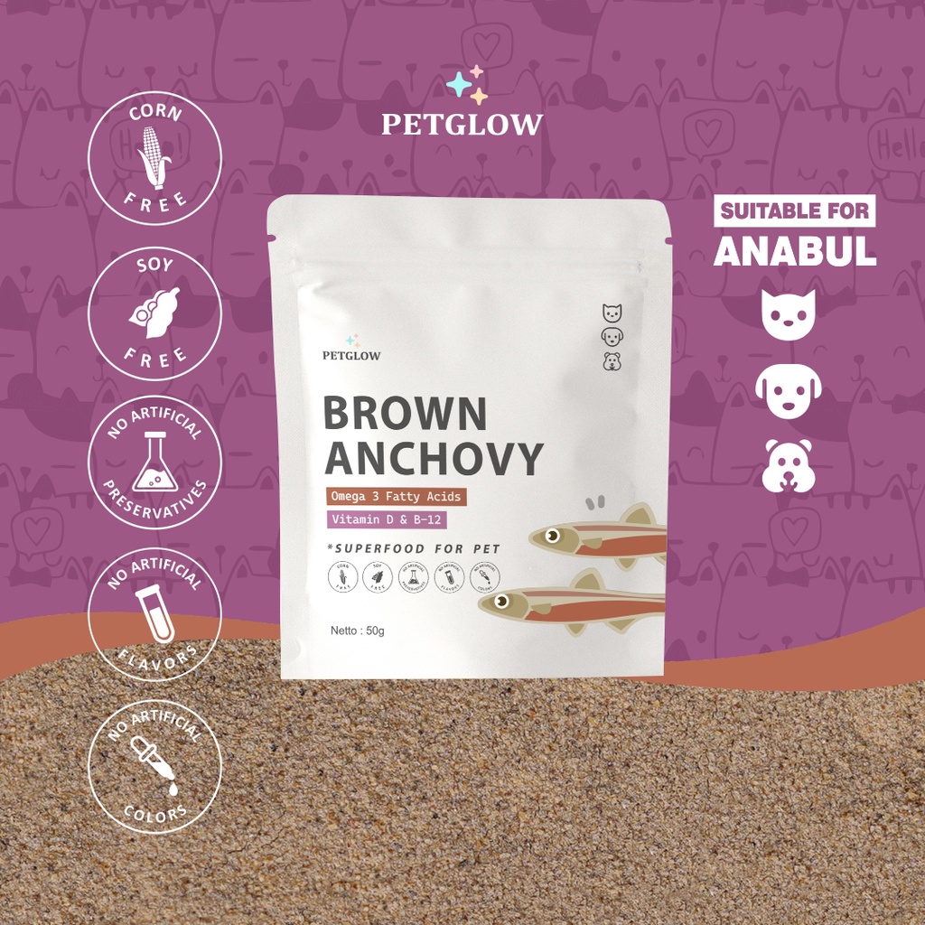 Jual Petglow Superfood Brown Anchovy For Pet Food Powder Bubuk Teri Jengki Untuk Anjing Kucing ...