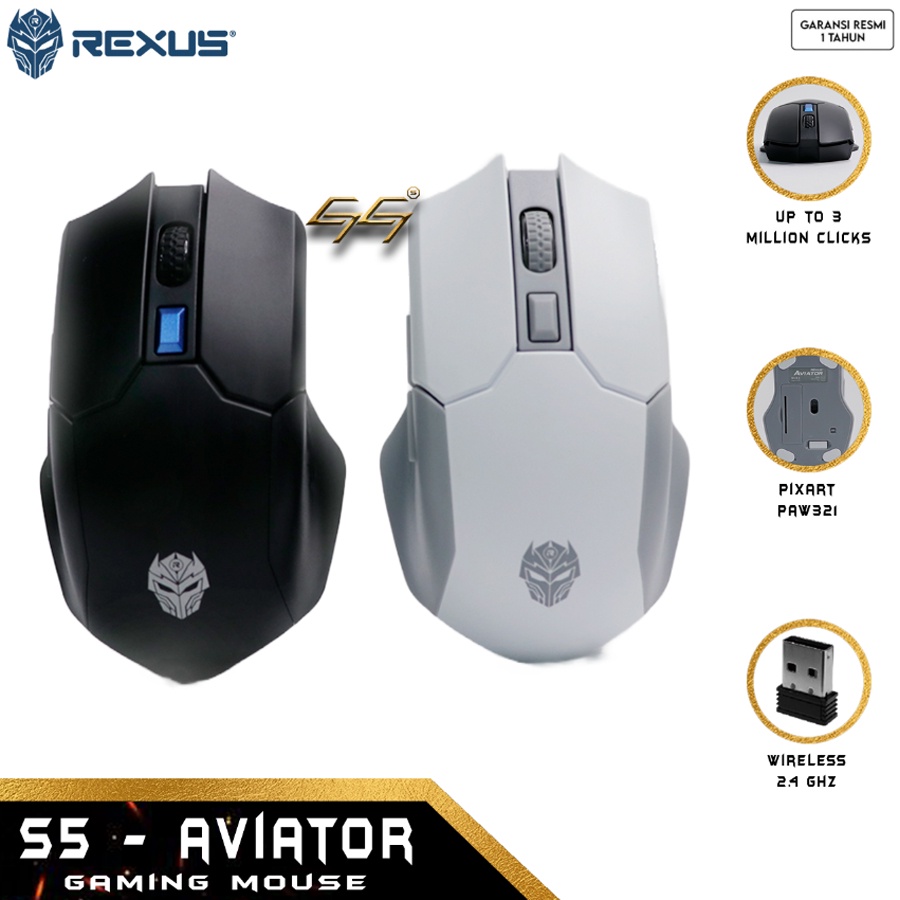Jual Mouse Wireless Rexus Xierra S5 Aviator Mouse Gaming Wireless ...