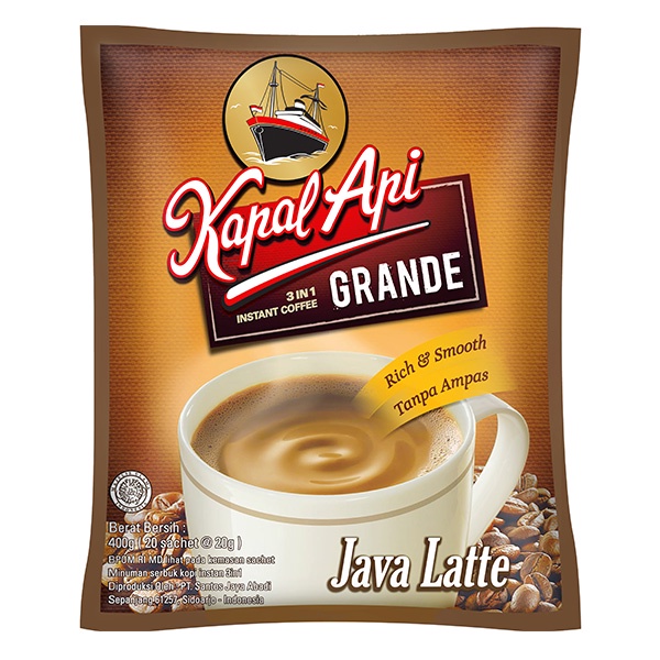 Jual KAPAL API GRANDE JAVA LATTE BAG ISI 20 SACHET X20 GR | Shopee ...