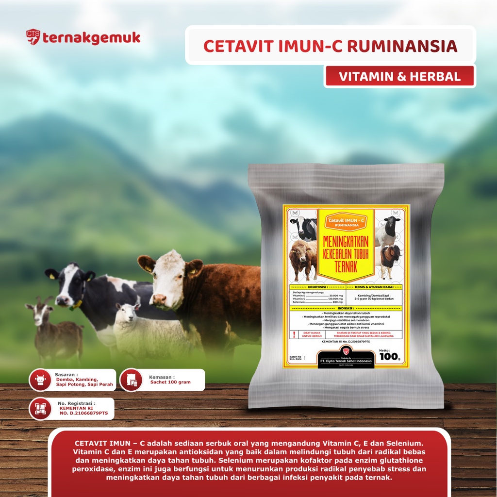 Jual VITAMIN C SAPI KAMBING CETAVIT IMUN-C - VITAMIN KEKEBALAN TUBUH ...