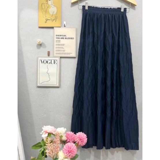 Jual GS- ROK PLISKET KOMBI ZIGZAG/ ROK WANITA/ROK PLISKET PANJANG/ROK MUSLIM/ROK PLEATED/MAXY ...