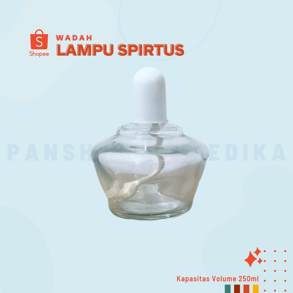 Jual Lampu Spirtus 250ml - Bunsen Kaca Tebal + Sumbu / Pembakar Bunsen ...