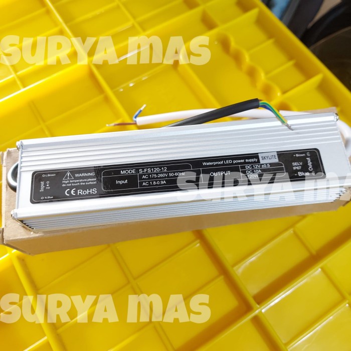 Jual Trafo 120 Watt Led Outdoor 12 Volt 10A Driver Waterproof Ip67 # ...