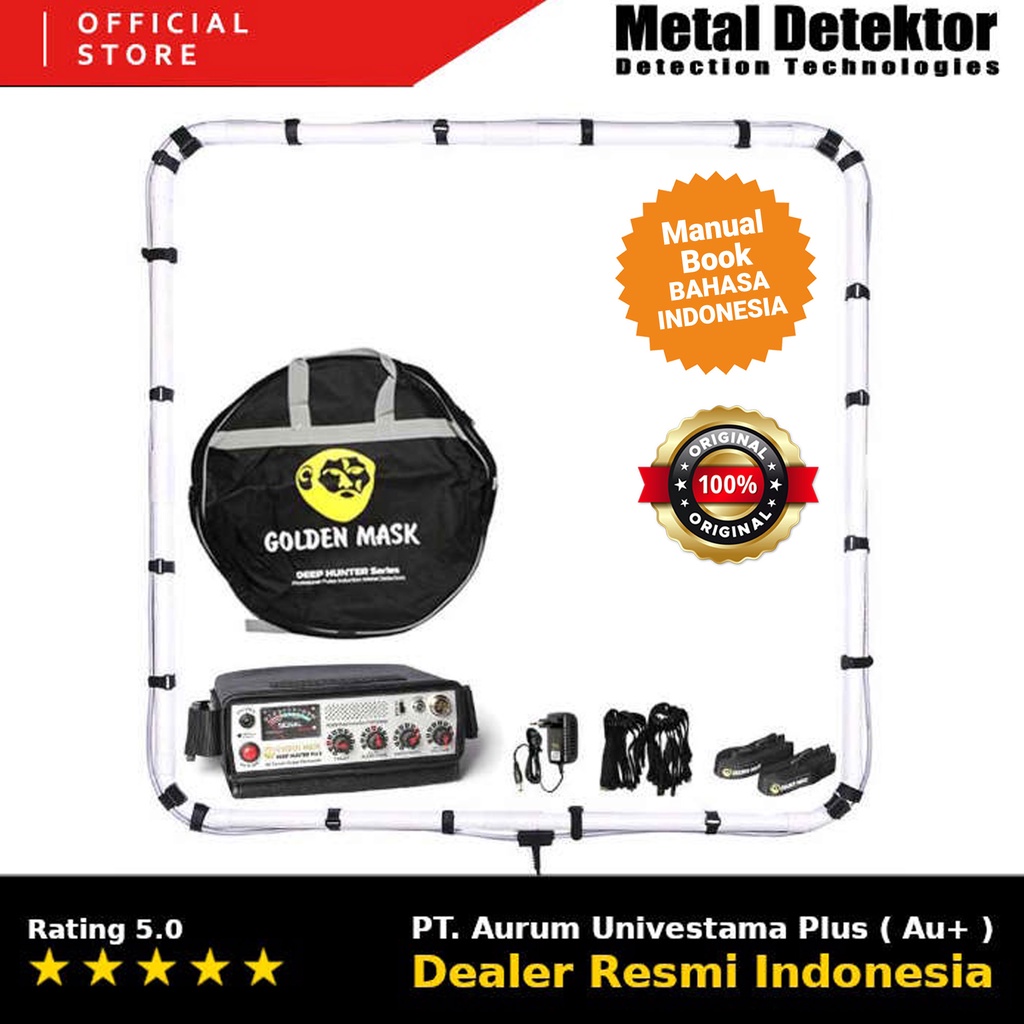 Jual Paket 1 - Golden Mask Deep Hunter Pro 5 RESMI - Metal Detector ...
