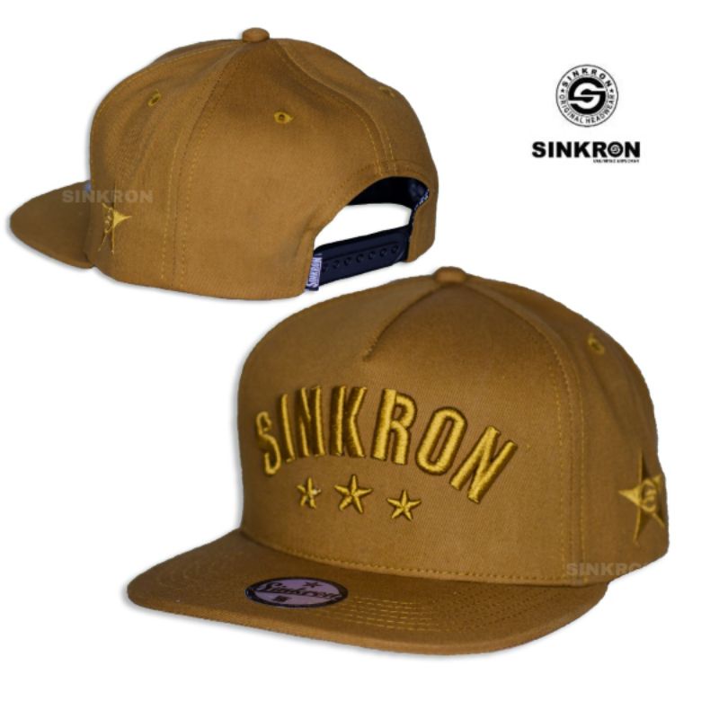 Jual SINKRON Topi Snapback Pria/HIP HOP CARAMEL THREE STAR | Shopee ...