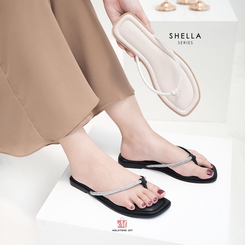 Jual Damelia Melstore JKT Shella Sandals Wanita Slip-On Teplek Sendal ...