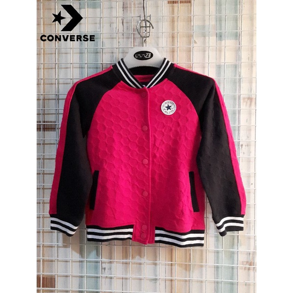 Jual Second Branded Jacket Varsity CONVERSE pink hitam, baju Second ...