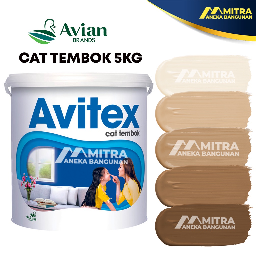 Jual CAT TEMBOK INTERIOR AVITEX 5 KG / AVIAN N6 WARNA MOCCA COKLAT ...