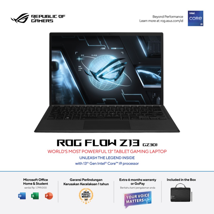 Jual Asus ROG Flow Z13 Core i9-13900H/16GB/1TB SSD/RTX4050 6GB/13.4 ...