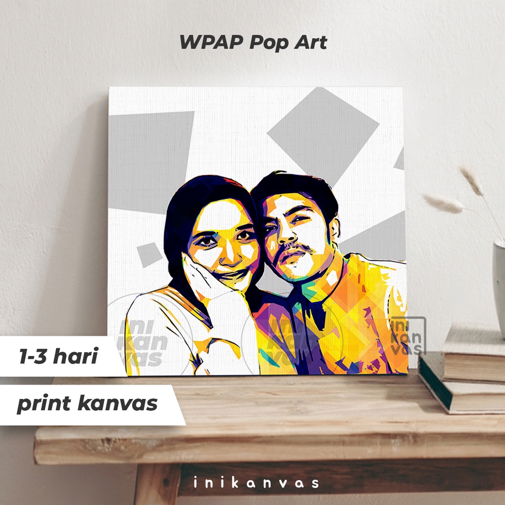 Jual WPAP POP ART KANVAS 20 x 20cm lukis gambar foto wajah - kado ...
