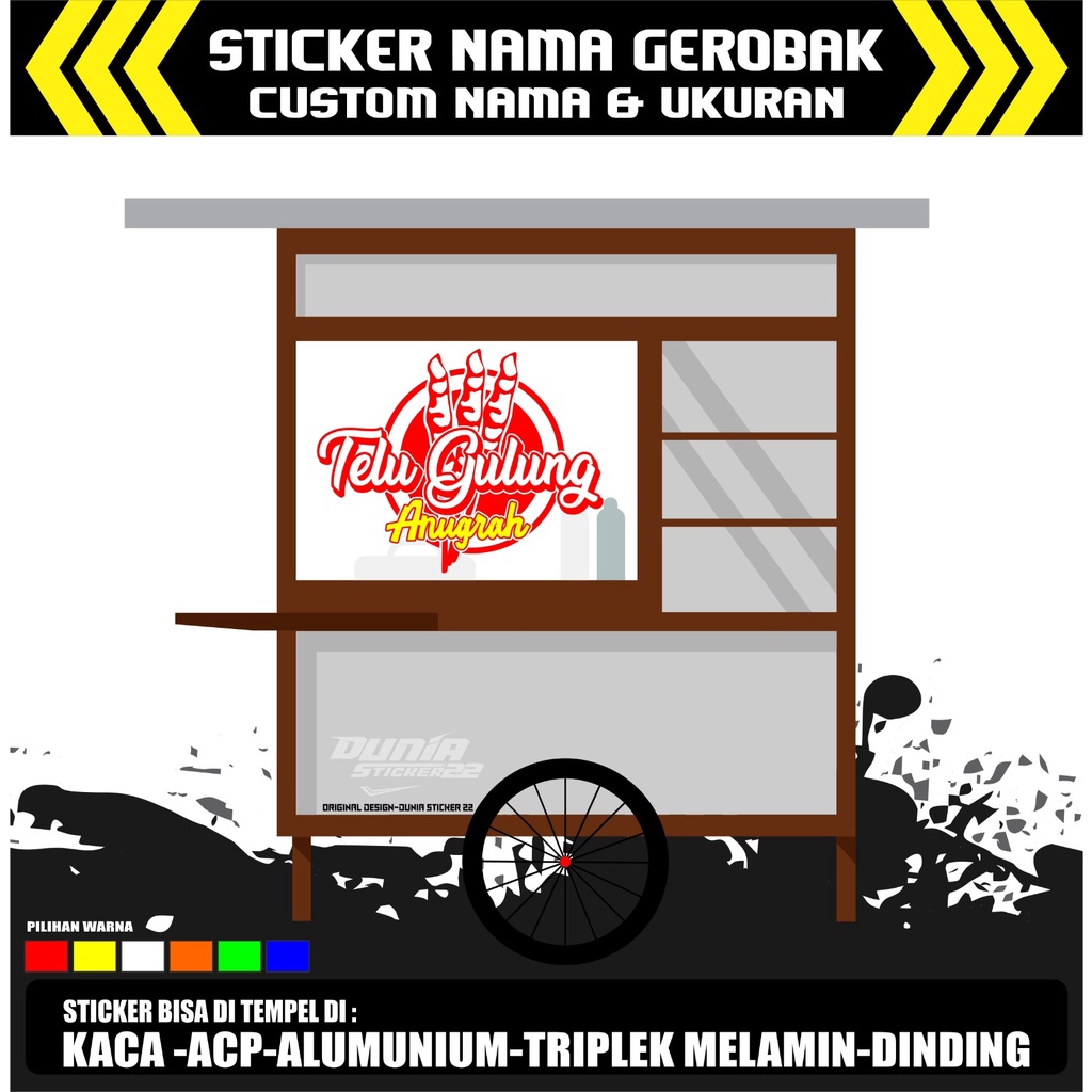 Jual Sticker Kaca / Cutting Sticker Kaca / Sticker Nama Gerobak ...
