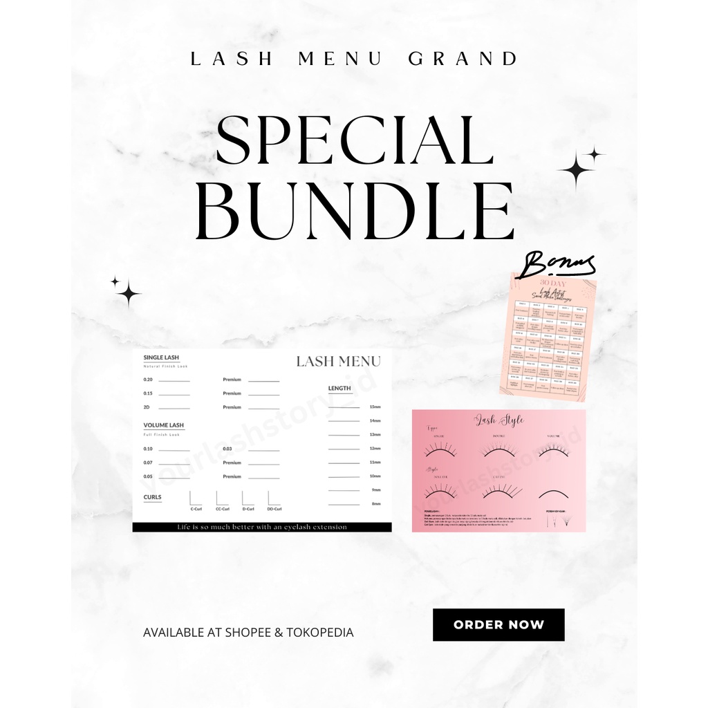 Jual Lash Menu / Menu Eyelash / Menu Book A4 by Your Lash Story ...