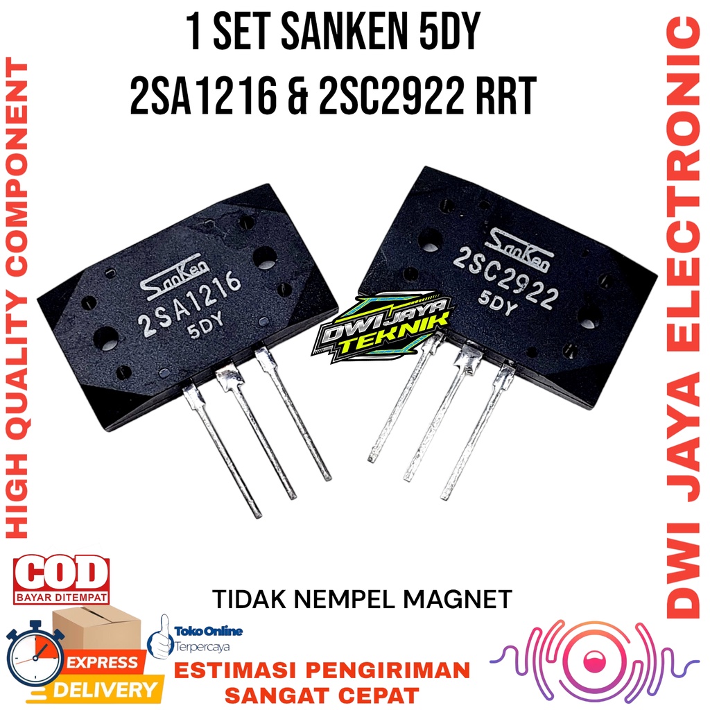 Jual 1 Set Transistor SANKEN 5DY 2SA 1216 DAN 2SC 2922 RRT | Shopee Indonesia